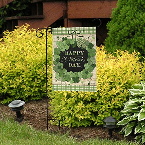 Briarwood Lane Lucky Wreath St Patricks Day Garden Flag - 12.5" x 18" - Irish Garden Flag - Celtic Garden Flag - Saint Patricks Day Garden Flag - Celtic Shamrock Garden Flag - Irish Flag