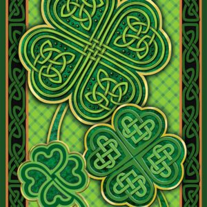 Briarwood Lane Celtic Shamrocks St Patricks Day Garden Flag - 12.5" x 18" - Irish Garden Flag - Celtic Garden Flag - Saint Patricks Day Garden Flag - Celtic Shamrock Garden Flag - Irish Flag