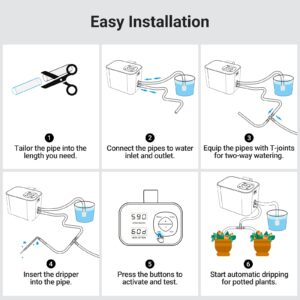 Kollea Reliable Automatic Watering System, Christmas Tree Plant Self Watering System Automatic Drip Irrigation Kit with 60-Day Programmable Timer, Indoor Irrigation System for Potted Plants