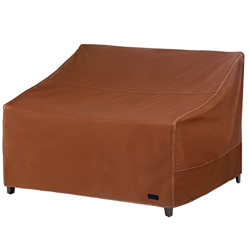 NettyPro Patio Sofa Bench Cover, Waterproof 600D Heavy Duty Outdoor Furniture 3 Seater Couch Cover, 79" Wx 38" Dx 35" H, Brown