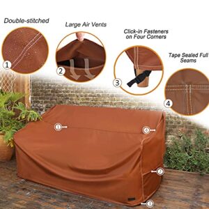 NettyPro Patio Sofa Bench Cover, Waterproof 600D Heavy Duty Outdoor Furniture 3 Seater Couch Cover, 79" Wx 38" Dx 35" H, Brown