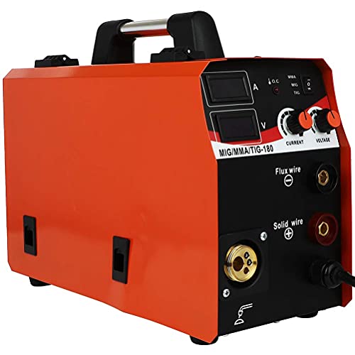 Homegreg Dual Gas (CO2 or Argon) Low Welding Cost 180 Amp Inverter Multi Process Welder MIG/TIG/Arc Stick 3 in 1 welding machine 110/220V dual voltage