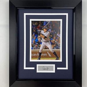 framed aaron judge facsimile laser engraved signature auto new york yankees 14x17 baseball photo