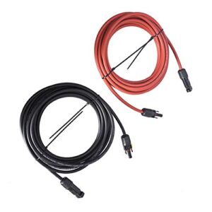 WFLNHB 25FT 10AWG Black + Red 10 Gauge Solar Panel Extension Cable Wire with Female and Male Connector Solar Connector