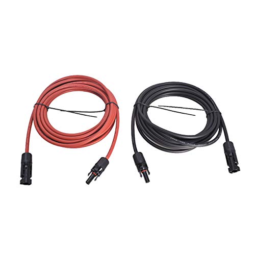 WFLNHB 25FT 10AWG Black + Red 10 Gauge Solar Panel Extension Cable Wire with Female and Male Connector Solar Connector