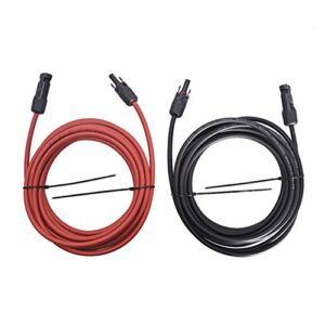 WFLNHB 25FT 10AWG Black + Red 10 Gauge Solar Panel Extension Cable Wire with Female and Male Connector Solar Connector