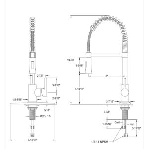 Kingston Brass LS8675CTL Continental Pre-Rinse Kitchen Faucet, Oil Rubbed Bronze