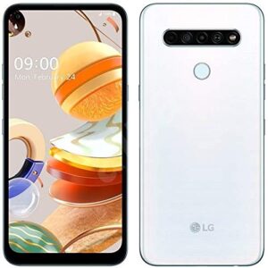 lg k61 4g lte quad camera 128gb / 4gb ram (at&t/cricket/mint/tmobile) latin caribbean 6.53 octa core (white)