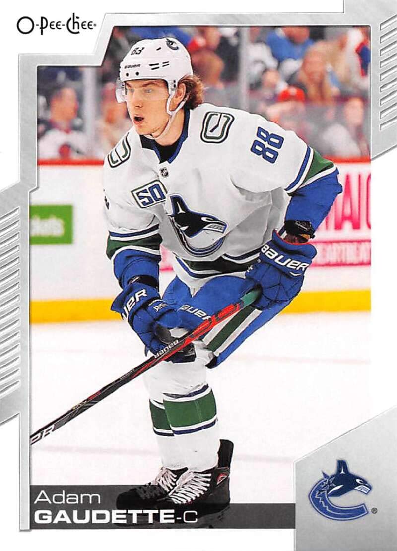 2020-21 O-Pee-Chee #218 Adam Gaudette Vancouver Canucks NHL Hockey Trading Card