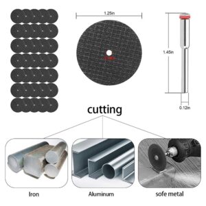 60Pcs Rotary Cutting Wheels Tool Kit, Resin Cut Off Wheels Disc, Mini HSS Saw Blades Cutter, Diamond Cutting Kit with Mandrels for Wood Glass Plastic Stone Metal