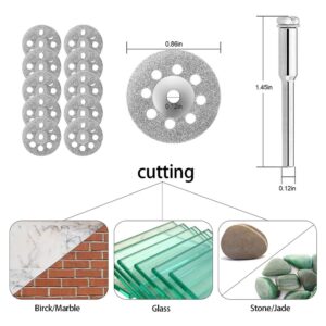 60Pcs Rotary Cutting Wheels Tool Kit, Resin Cut Off Wheels Disc, Mini HSS Saw Blades Cutter, Diamond Cutting Kit with Mandrels for Wood Glass Plastic Stone Metal