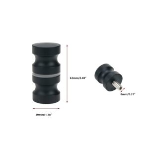 Semetall 2 Pack Back-to-Back Bathroom Door Handles,Solid Stainless Steel Shower Glass Door Knob,Small Pulls for Glass Door (Black,2.48" Height)