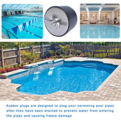 Pool Winterizing Plugs 1.25" to1.5 Swimming Pool Winter Expansion Plugs with SS Screw, Stainless Steel Bolts,Pack of 2