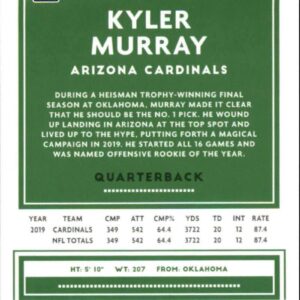 2020 Donruss #19 Kyler Murray Arizona Cardinals NFL Football Card NM-MT