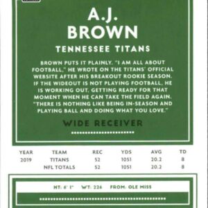 2020 Donruss #247 A.J. Brown Tennessee Titans NFL Football Card NM-MT