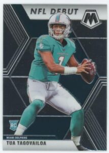 2020 panini mosaic football #262 tua tagovailoa miami dolphins official nfl trading card from panini america in raw (nm or better) conditionf