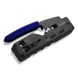 vcelink rj45 crimping tool pass through, ethernet wire cutter crimper for cat7 cat6a cat6 cat5e cat5 pass-through and non-pass-through connectors