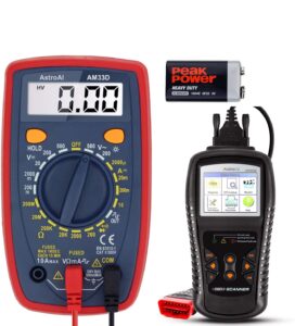 astroai digital multimeter with ohm volt amp and multi-functional obd2 scanner- bundle