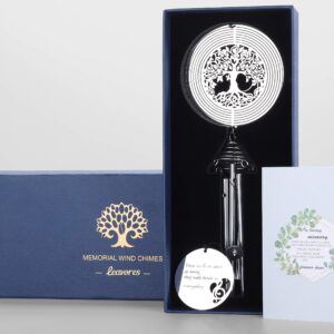 LEAVORES Sympathy Memorial Wind Chimes with Tree of Life Wind Spinner for Loss of Loved One - Ideal Bereavement/ Condolence/ Sorry for Your Loss Gifts