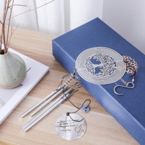 LEAVORES Sympathy Memorial Wind Chimes with Tree of Life Wind Spinner for Loss of Loved One - Ideal Bereavement/ Condolence/ Sorry for Your Loss Gifts