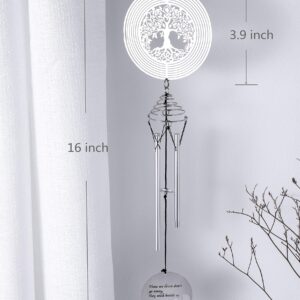 LEAVORES Sympathy Memorial Wind Chimes with Tree of Life Wind Spinner for Loss of Loved One - Ideal Bereavement/ Condolence/ Sorry for Your Loss Gifts