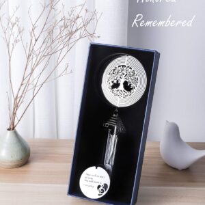 LEAVORES Sympathy Memorial Wind Chimes with Tree of Life Wind Spinner for Loss of Loved One - Ideal Bereavement/ Condolence/ Sorry for Your Loss Gifts