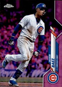 2020 topps chrome refractors pink #198 javier baez chicago cubs mlb baseball card nm-mt