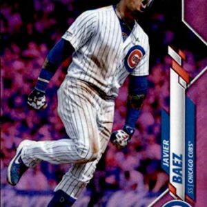 2020 Topps Chrome Refractors Pink #198 Javier Baez Chicago Cubs MLB Baseball Card NM-MT