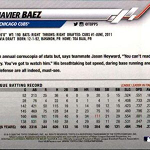 2020 Topps Chrome Refractors Pink #198 Javier Baez Chicago Cubs MLB Baseball Card NM-MT