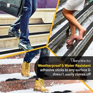 NESTWERKS Heavy Duty Grip Tape for Stairs, Anti Slip Tape for Steps, Waterproof High Traction Tape for Indoor/Outdoor - Non Slip Tape Outdoor Stair Treads, Friction Tape for Ramps, 2" x20ft