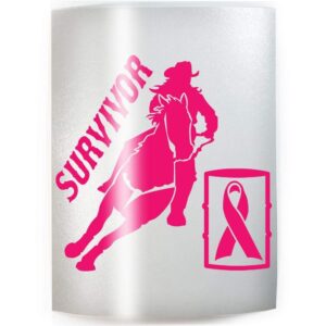 breast cancer barrel racer - pick size- horse rider survivor vinyl decal sticker a