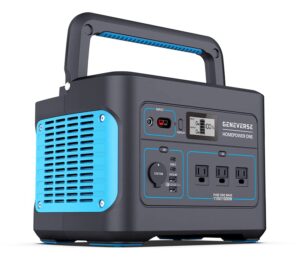 geneverse 1002wh portable power station, homepower one: 8 outlets (3x 1000w ac outlets). quiet, indoor-safe backup battery power generator for power outages, home + medical devices up to 2000w, travel