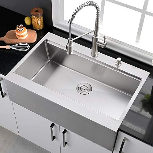 33 Drop In Farmhouse Kitchen Sink Stainless Steel-SOMRXO 33×22 Topmount Workstation Kitchen Sink 16 Gauge Stainless Steel Kitchen Sink Farmhouse Sink 10 Inch Deep Single Bowl Farm Sinks