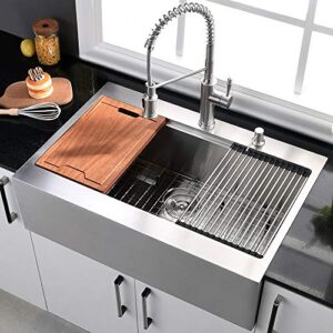 33 Drop In Farmhouse Kitchen Sink Stainless Steel-SOMRXO 33×22 Topmount Workstation Kitchen Sink 16 Gauge Stainless Steel Kitchen Sink Farmhouse Sink 10 Inch Deep Single Bowl Farm Sinks