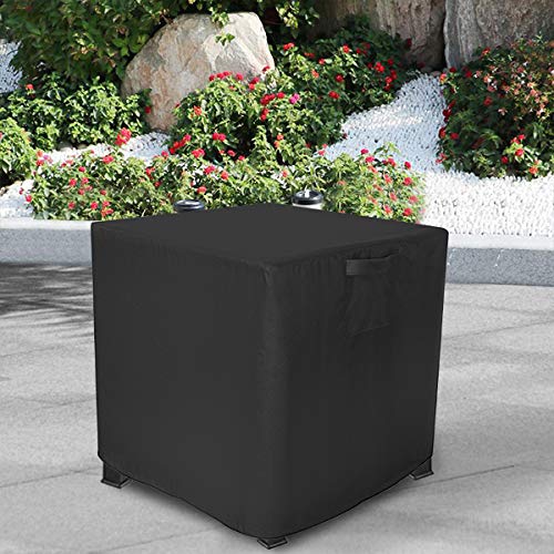 Wisteria Lane Fire Table Cover Square 600D Heavy Duty Oxford Fabric with PVC Coating Outdoor Patio Fire Pit/Table Protective Cover, Waterproof and Resistant Tearing, 28" L x 28" W x 25" H