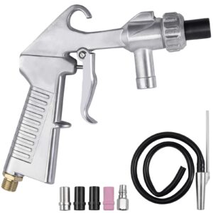 amtovl sandblaster gun kit, sandblaster + sand suction pipe+ ceramic nozzles + extra iron nozzle tip set for abrasive sand blasting derusting