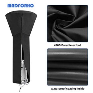 ANSTROUT 420D Patio Heater Cover Waterproof with Zipper, Outdoor Patio Propane Heater Cover for Any Season Large Size: 89”H x 33”Dx19”B Round Patio Heater Cover for Bad Weather (Black)