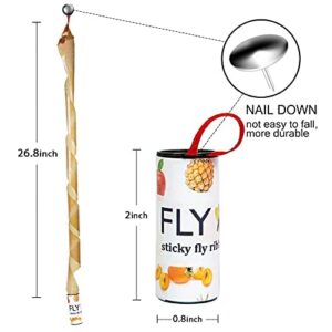 20 PCS Fly Paper Strips Sticky Fly Traps Ribbons, Fly Tape Catcher Bug Gnat Mosquito &Insect Killer for Indoor and Outdoor Use