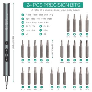 ORIA Electric Screwdriver, (New Version) 28 in 1 Mini Electric Screwdriver Set, Rechargeable Repair Tools Kit, Precision Screwdriver with Type-C Charging, for Smartphones,Toys, PC