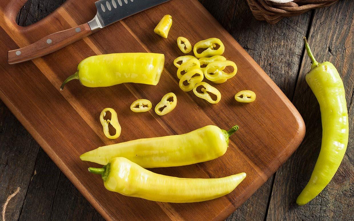 Sweet Banana Pepper Seeds,50 Count "COOL BEANS N SPROUTS" Brand. Heirloom. Non-GMO. Home Gardening.