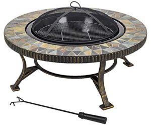 pleasant hearth ghp group ofw088rc fire pit, rubbed gold