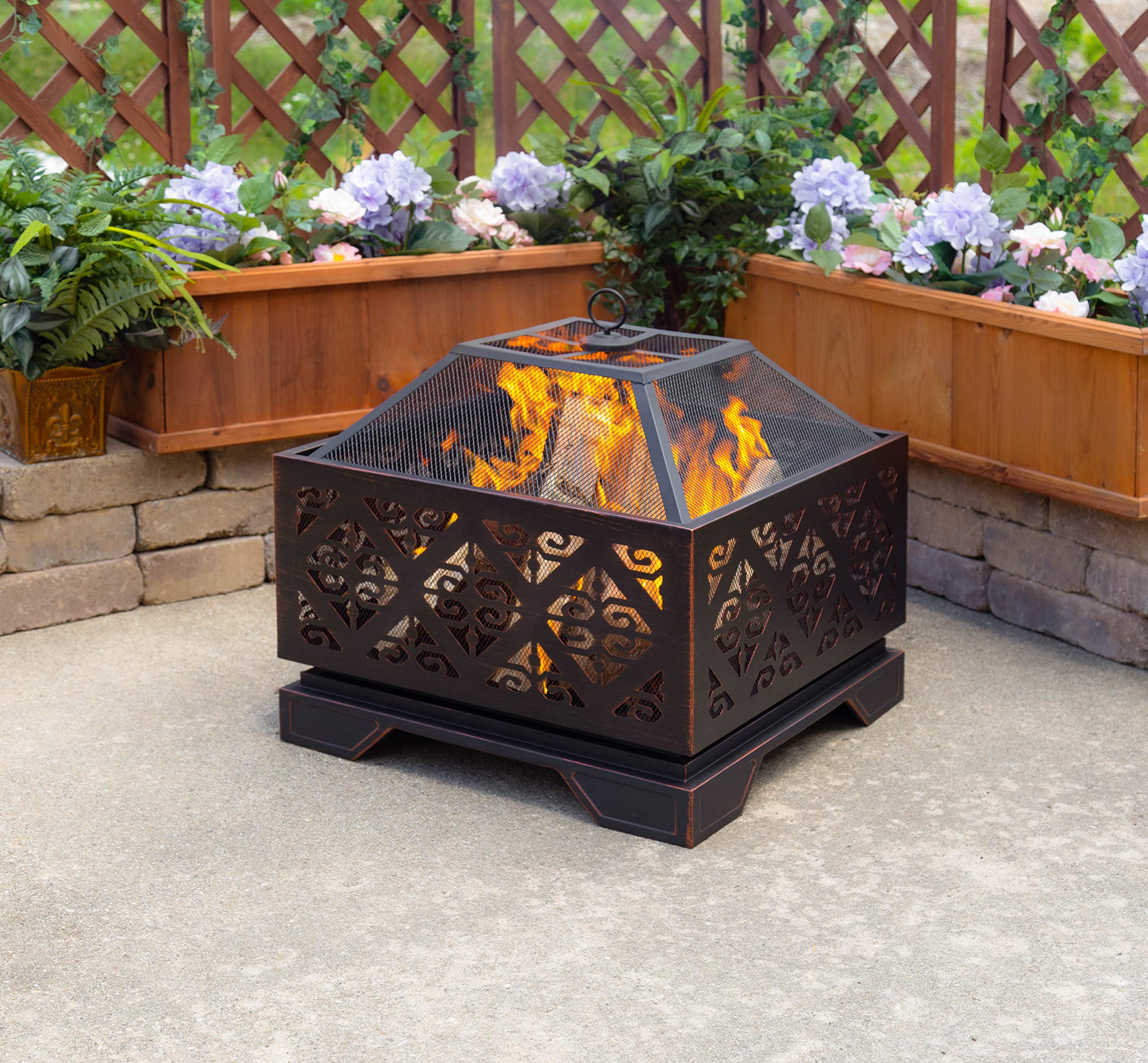 Pleasant Hearth OFW118S fire Pit, Rubbed Bronze