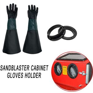 SHUNJIE Sandblasting Gloves 23.6" Rubber Gloves for Sandblaster Cabinets Sand Blaster Gloves Kits