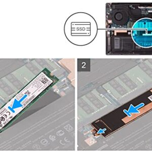 Slot 2 M.2 SSD Hard Drive Heatsink Cover with Thermal for Dell XPS 15 9520 9510 9500, Dell XPS 15 9520 9510 SSD Heatsink P/N: 04TW9C 4TW9C 3JJDG 03JJDG, for SSD-R