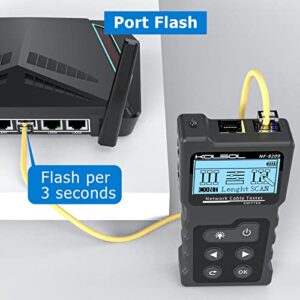 Network Cable Tester, Poe Cable Tester for CAT5e/CAT6/CAT6a, Ethernet Network Tester with NCV, NF-8209 Network Cable Tracker, Test Fault Distance Location and Length Measurement by TDR