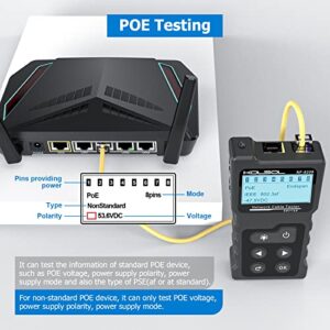 Network Cable Tester, Poe Cable Tester for CAT5e/CAT6/CAT6a, Ethernet Network Tester with NCV, NF-8209 Network Cable Tracker, Test Fault Distance Location and Length Measurement by TDR