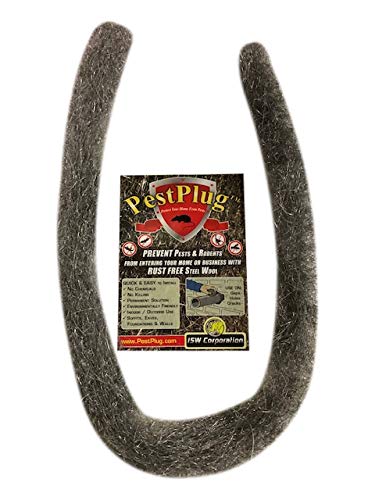 PESTPLUG - 25 Feet Stainless Steel Wool/Garland DIY Kit/Gap Blocker to Keep MIce & Rodents Out. Does NOT Rust! Fill Fabric, Plug Holes, Siding, Pipes in Homes, Garages, Farm Buildings, RV's