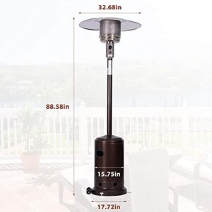 38,200 BTU Patio Heater - Heat-Focusing Propane Gas Type Steel Bronze | Baga Goodies