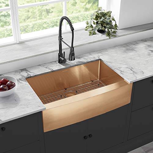 Swiss Madison Well Made Forever SM-KS758RG Farmhouse Kitchen Sink, Rose Gold