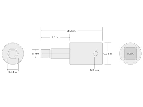 TEKTON 1/2 Inch Drive x 11 mm Hex Impact Bit Socket | SIB23211